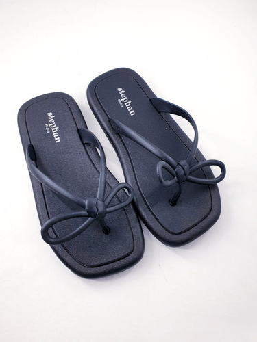 Stephan Paris size 3 (36) black rubber flip flops toe post beach ...