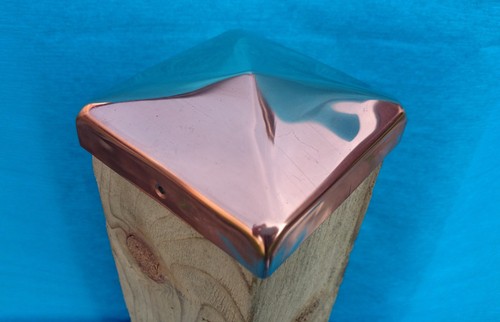 100mm x 100mm (4") SQUARE COPPER PYRAMID FENCE POST / RAILING / NEWEL ...