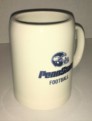 PENN STATE FOOTBALL Mug / Stein Ceramic 16 oz Blue Logo on White 5 ...