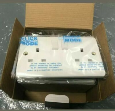 5 X 2 Gang Socket Double Switched Electrical Socket 13A White Click ...