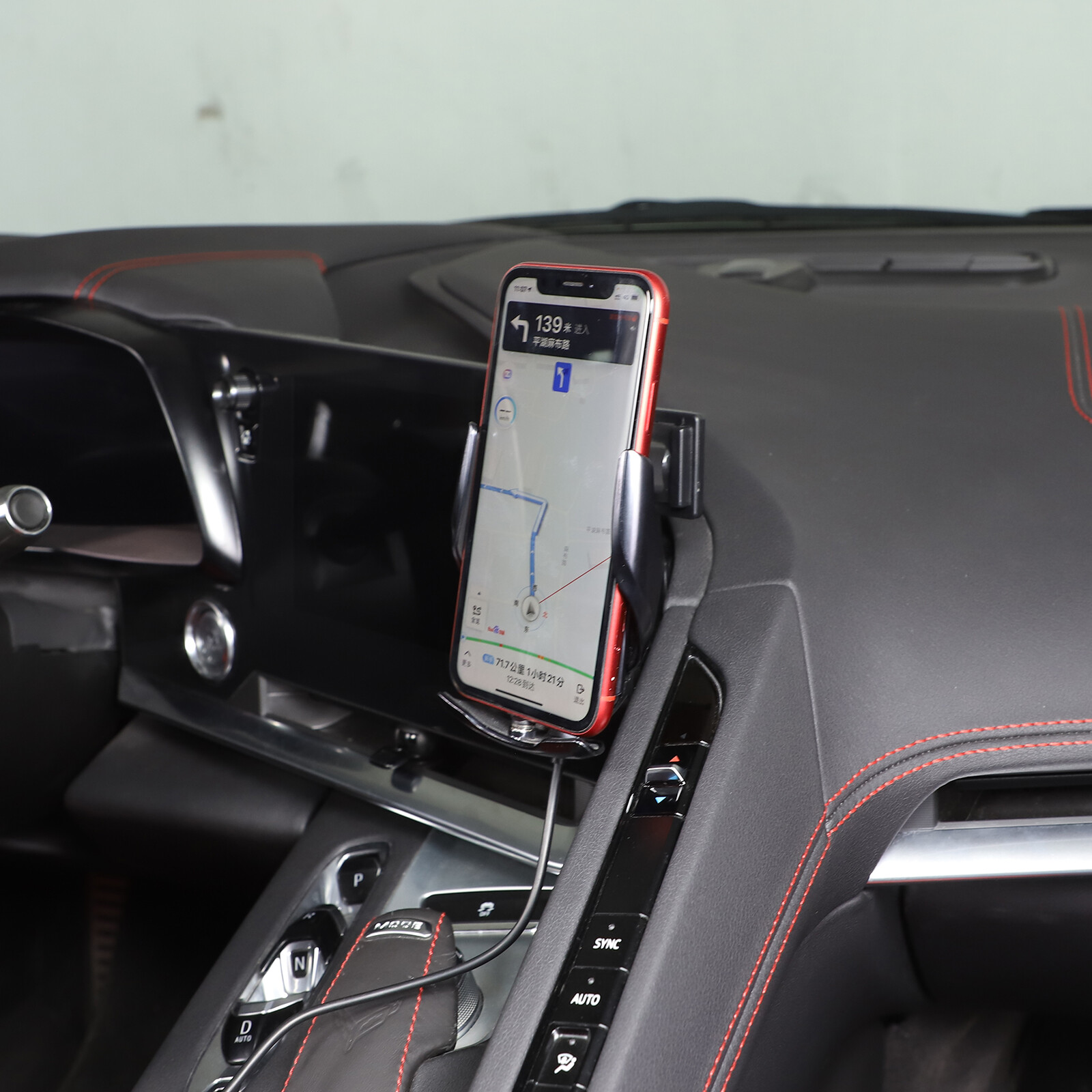 Black Screen Wireless Charger Cell Phone Holder For Corvette C8 2020 ...