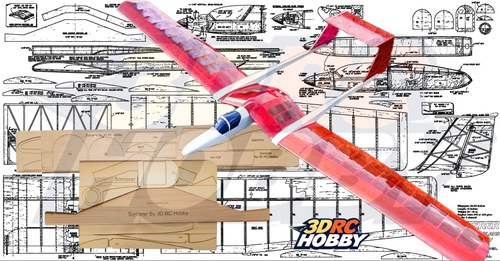 SORCERER Electric 92" Wingspan R/C Airplane Kit Laser Cut Balsa & Ply ...