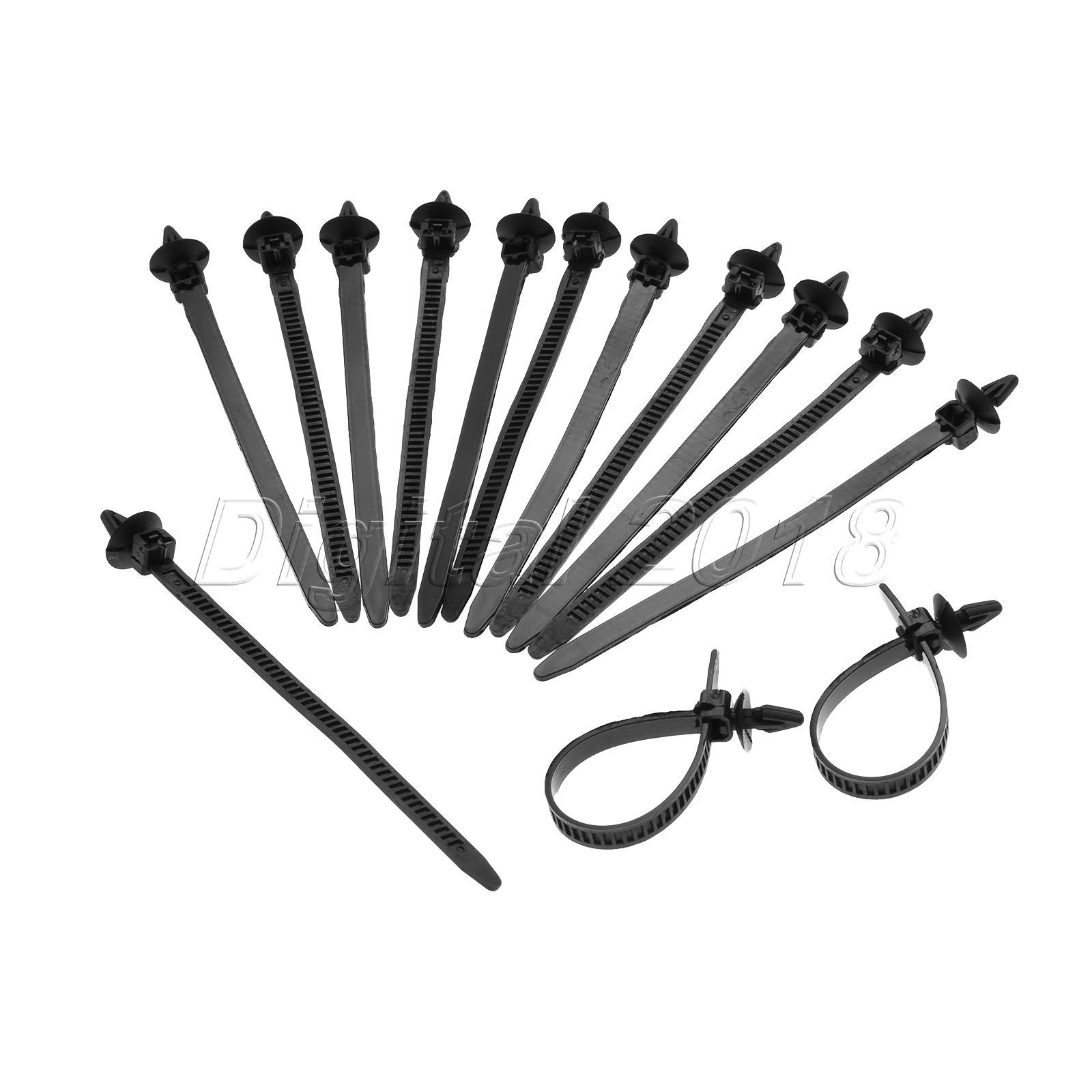 30x Nylon Universal Push Mount Clips Wire Ties Releasable Straps 8mm ...