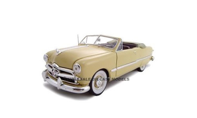 1949 FORD CONVERTIBLE YELLOW 1:24 DIECAST MODEL CAR BY UNIQUE REPLICAS ...