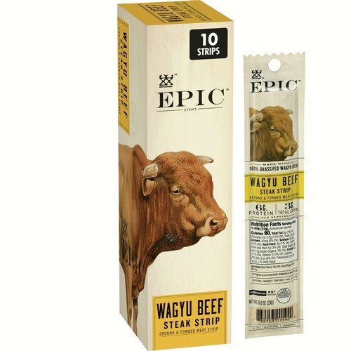 EPIC Snack Strips, Wagyu Beef Steak, Grass-Fed and Paleo Friendly, 0.8 ...