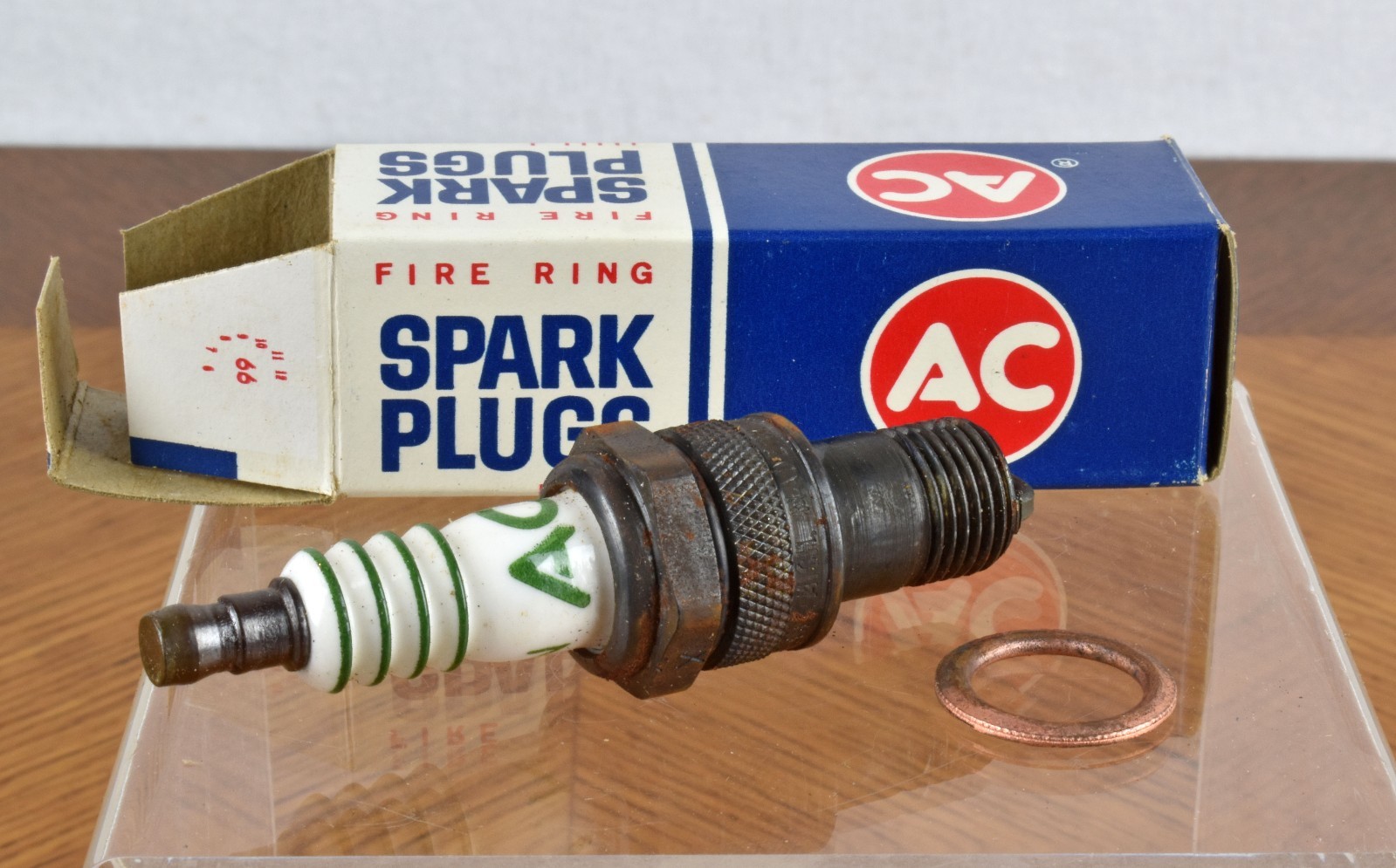 Lot of Seven (7) Vintage AC Fire Ring 46N Spark Plugs Advertising ...