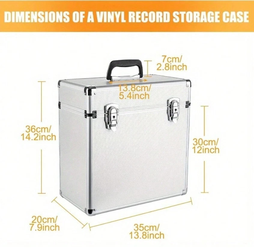 Vinyl Case LP Storage Box 12" Vinyl Storage Heavy Duty Record Case ...
