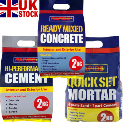 Rapide Hi-Performance Cement Ready Mixed Concrete Quick Set Mortar Bag ...