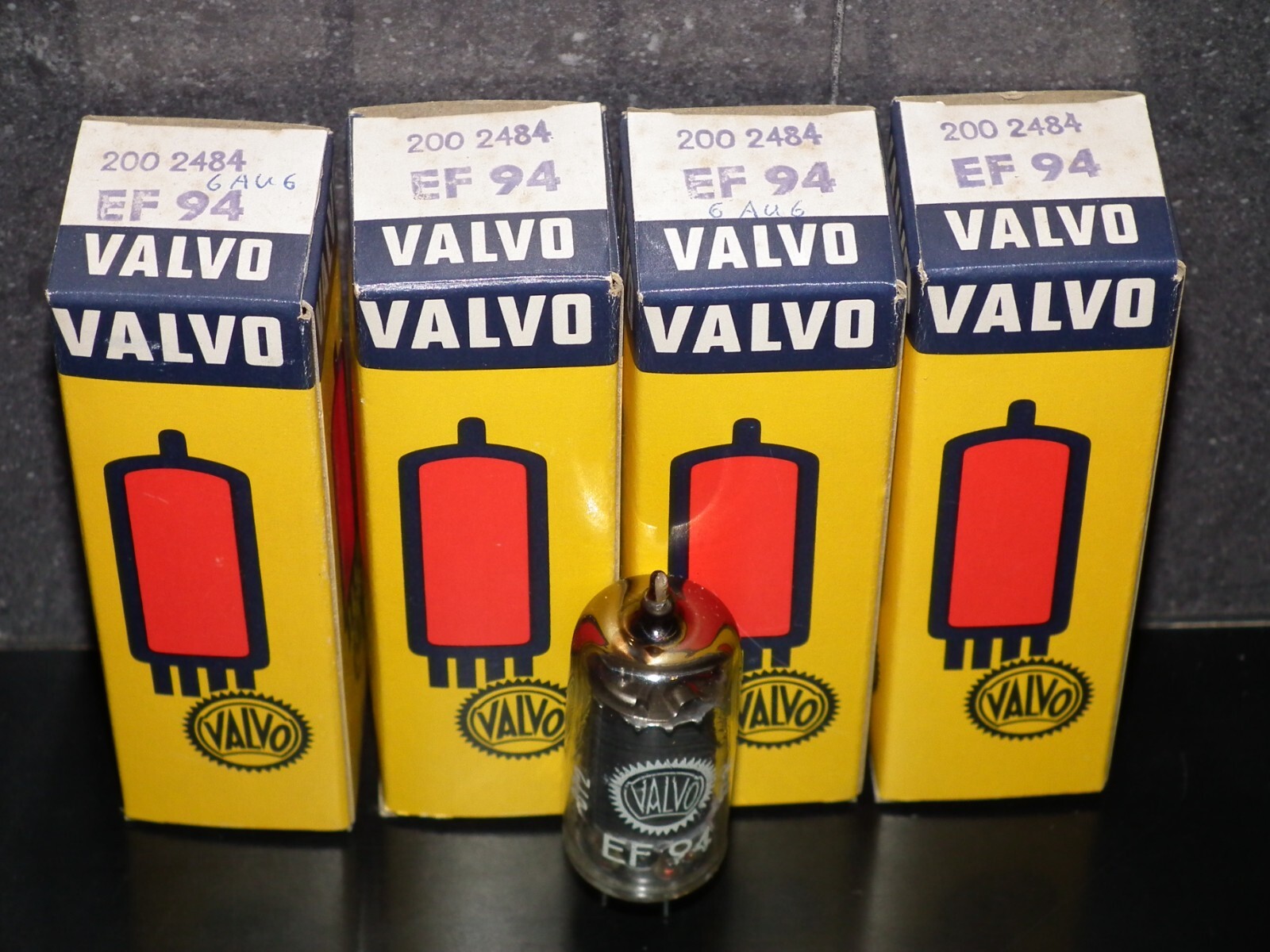 NOS NIB EF94 6AU6 Valvo Microphone Pentode Low Noise Tested Black Anode ...