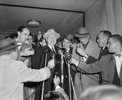 Harry Truman Surrounded by Reporters - The statement former pr - 1953 ...