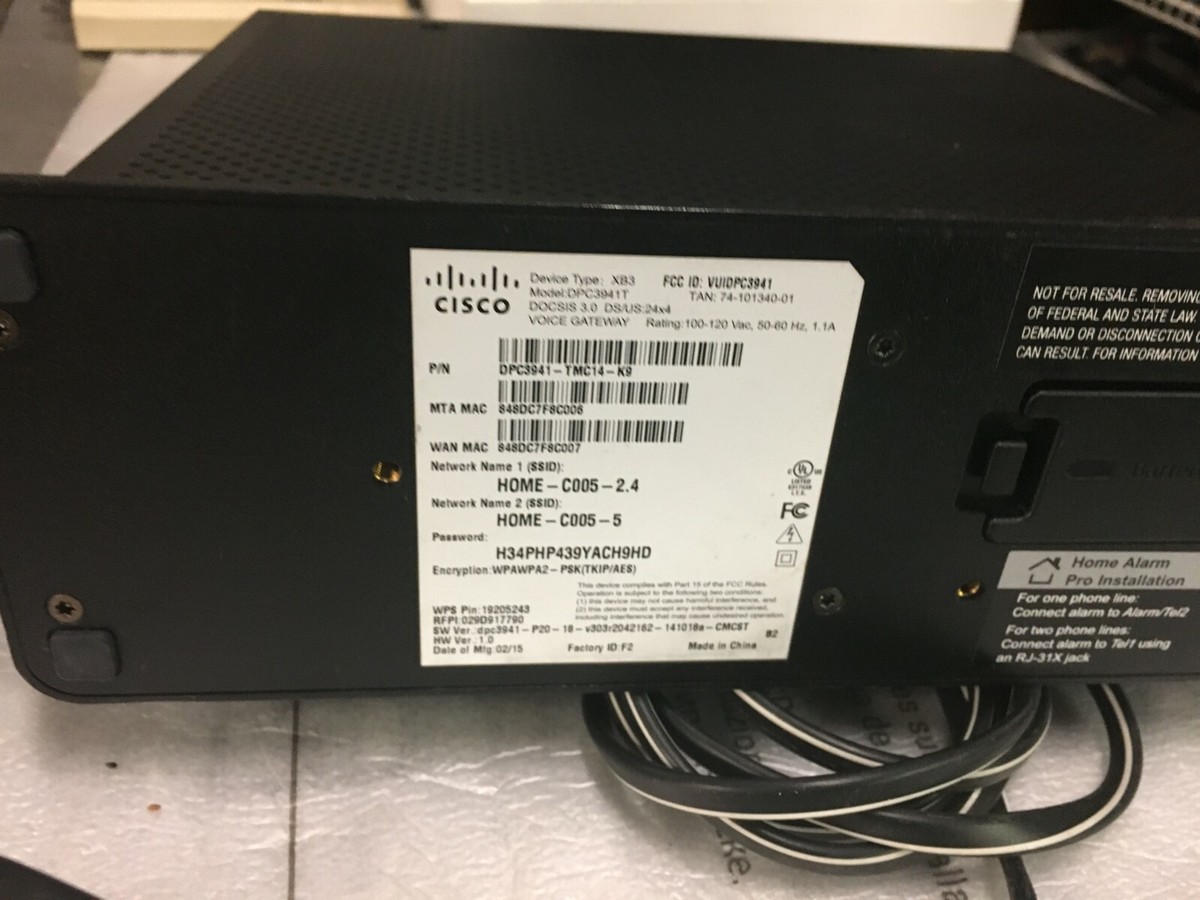 Cisco Dpc3939 Docsis 30 Modem Router Wireless Gateway Cisco EPC3940