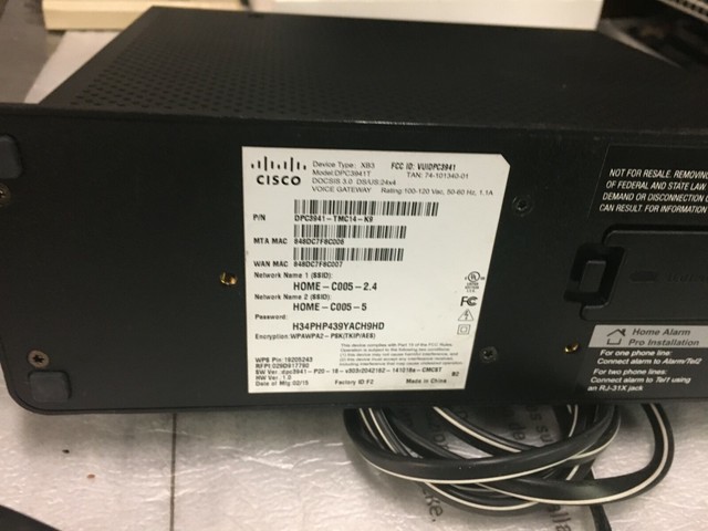 Cisco Dpc3939 Docsis 30 Modem Router Wireless Gateway