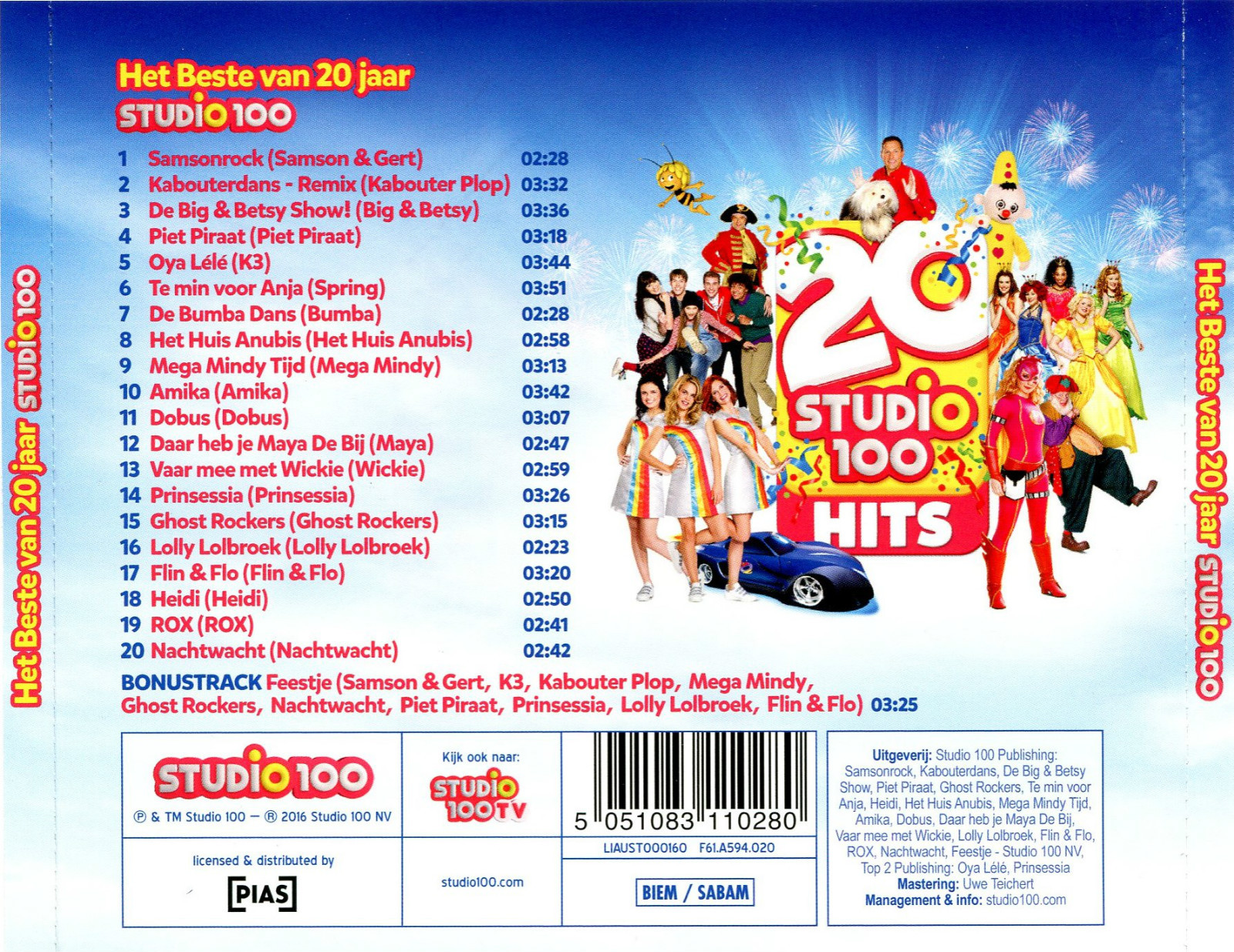 20 Studio 100 Hits (met o.a. K3, Plop, Samson & Gert, ...) (CD) | eBay