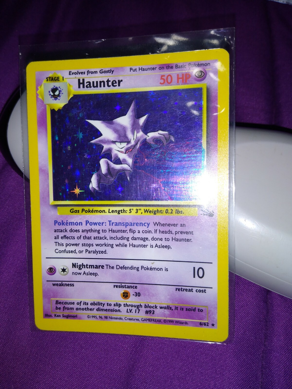 Haunter Fossil 6/62 Blue Stain Error Misprint Holo Pokemon Card | eBay