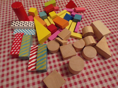Lot 46 cubes en bois constructions | eBay