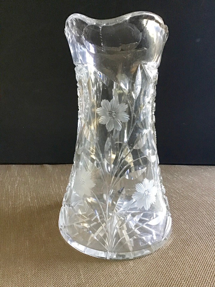 RARE American Brilliant Cut Glass Intaglio Daisies Pattern Water ...