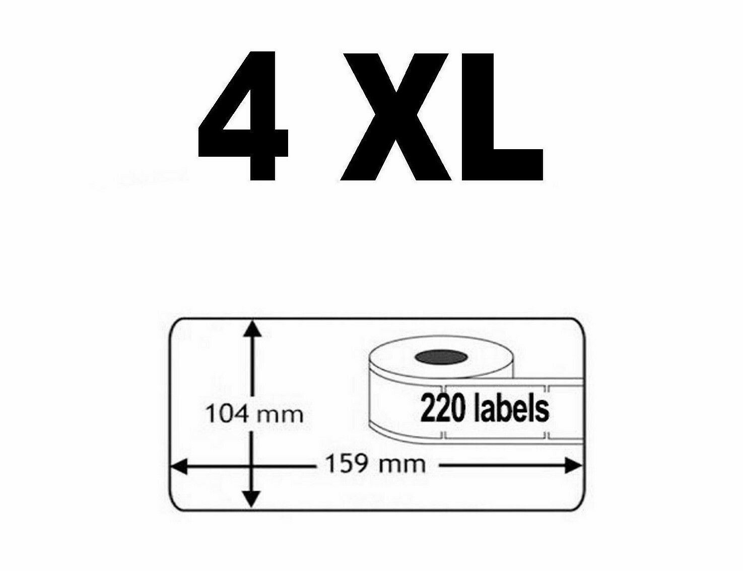 S0904980 DYMO Compatible 4XL Shipping Labels 104x159mm (4"x6") 220 Per ...