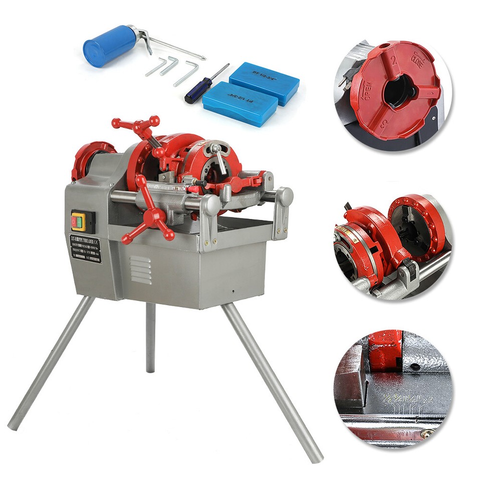 Electric Pipe Threader Machine 750W Cutter Pipe Threader 1/2"-2" NPT ...