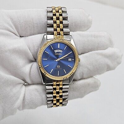 Vintage SEIKO SQ Quartz Day Date Blue Dial President 5Y23 Vintage SEIKO SQ Quartz Day Date Blue Dial President 5Y23