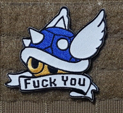 Blue Shell F*** You Gelsoft Retro Racer Gamer Military Airsoft Morale ...