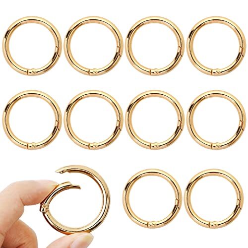 Sliverdew 10Pcs Gold Key Rings Gold O Ring Clip Round Keychain Snap 1 ...