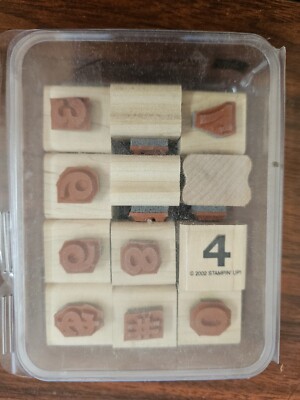 Stampin' Up! Wood Mounted Rubber Stamp - Bold Alphabet Numbers | eBay
