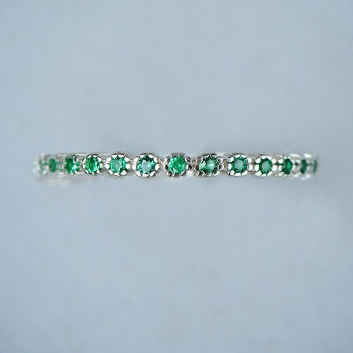 Natural Green Crystal Ring Sterling Silver Ring CZ Crystal US 7 ~ 8 ...