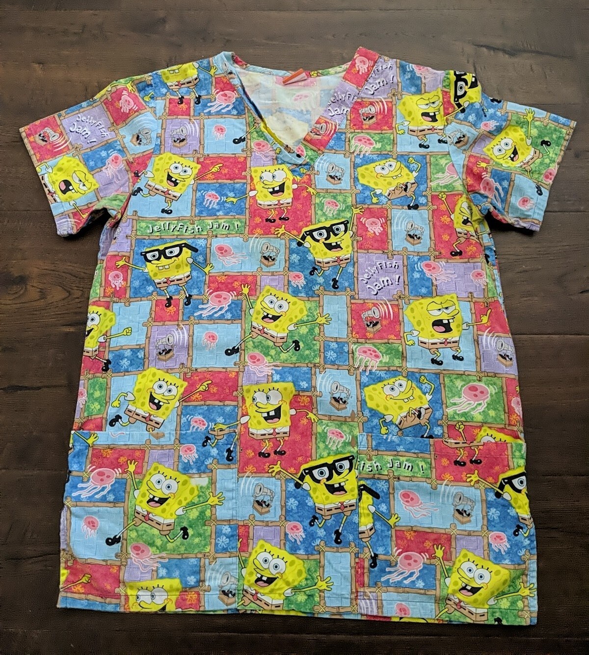 Women’s SpongeBob SquarePants Jellyfish Blue V-Neck S… - Gem