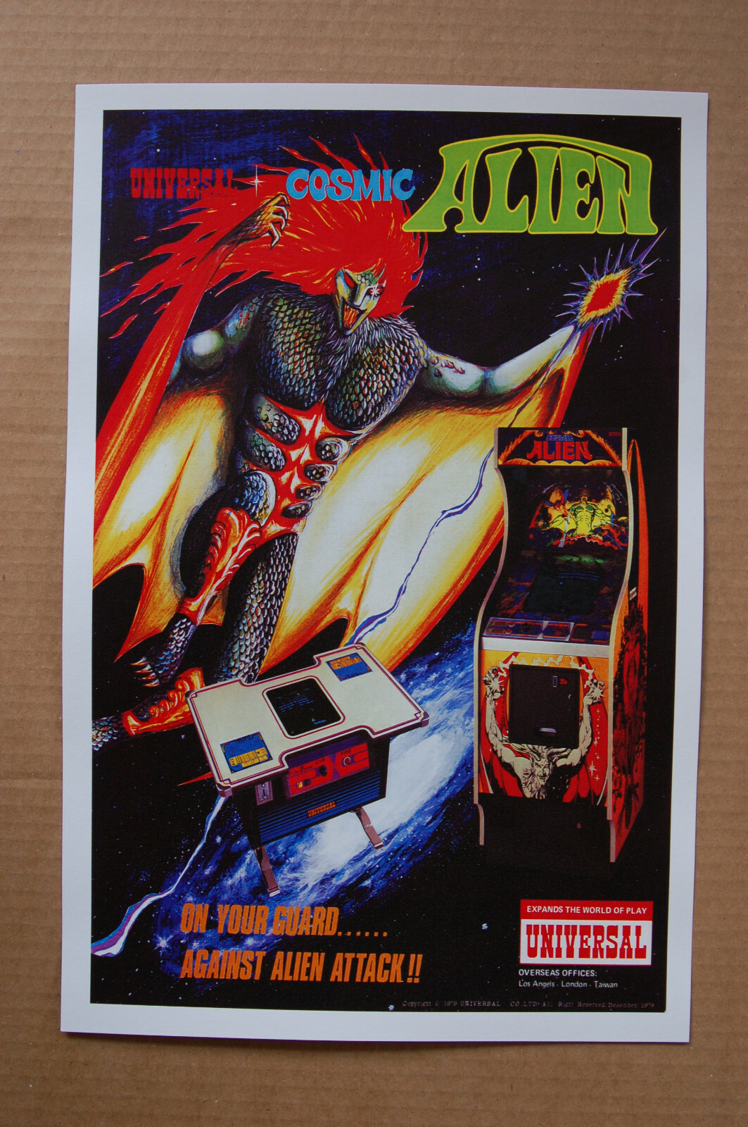 Universal Cosmic Alien Arcade Flyer Video Game promotional poster | eBay