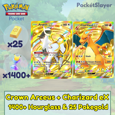 Pokemon TCG (Trading Card Game) Pocket 2 Crown Arceus + Charizard 1400 ...