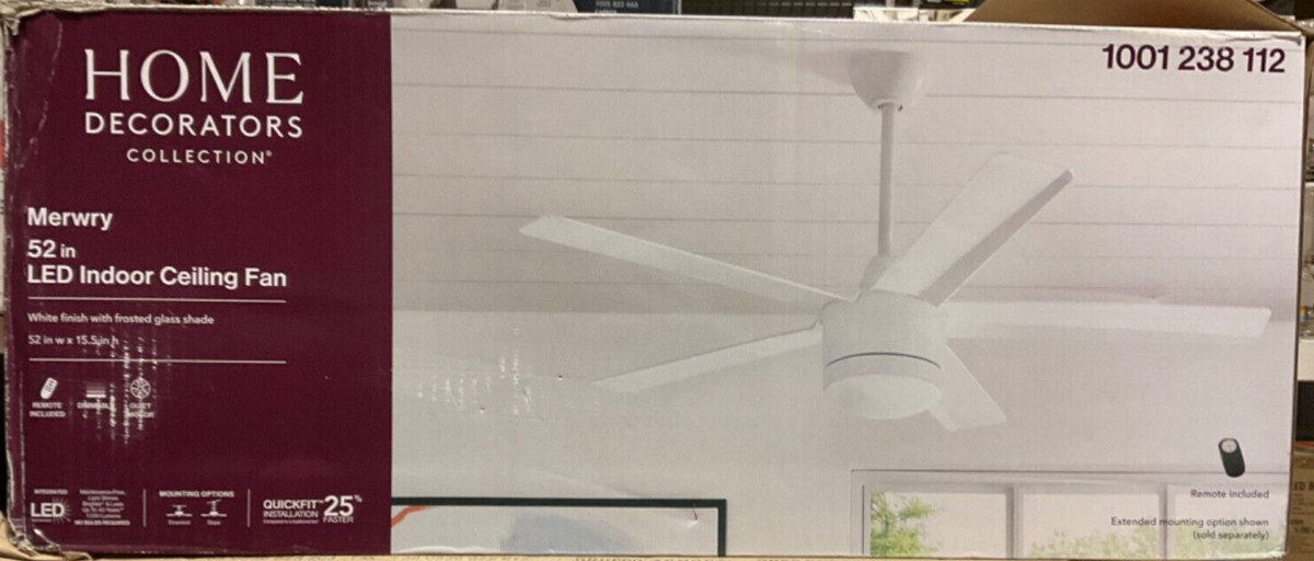 Merwry 52 In Led Indoor White Ceiling Fan Installation | Shelly Lighting