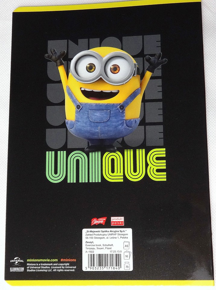 Minions Handwriting Exercise Book 16 page 3-lined. Zeszyt A5 w 3 linie ...
