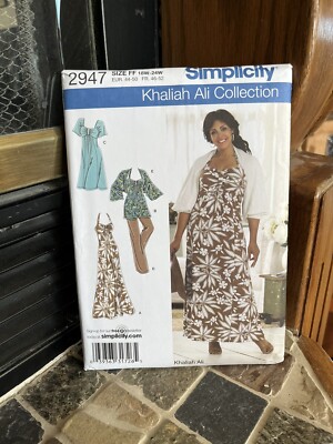 SIMPLICITY 2947-LADIES FULL FIGURE TUNIC-DRESS-PANTS-SHRUG PATTERN 18W ...