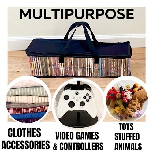 2 Pack CD Storage Bags Media Organizer for DVDs CDs Blue Ray Disc Video ...