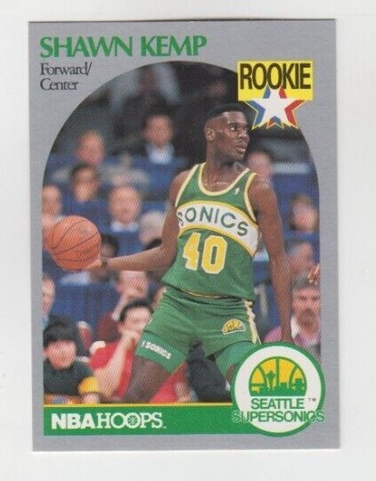 Shawn Kemp 1990 NBA HOOPS ROOKIE CARD #279 SEATTLE SUPERSONICS | eBay