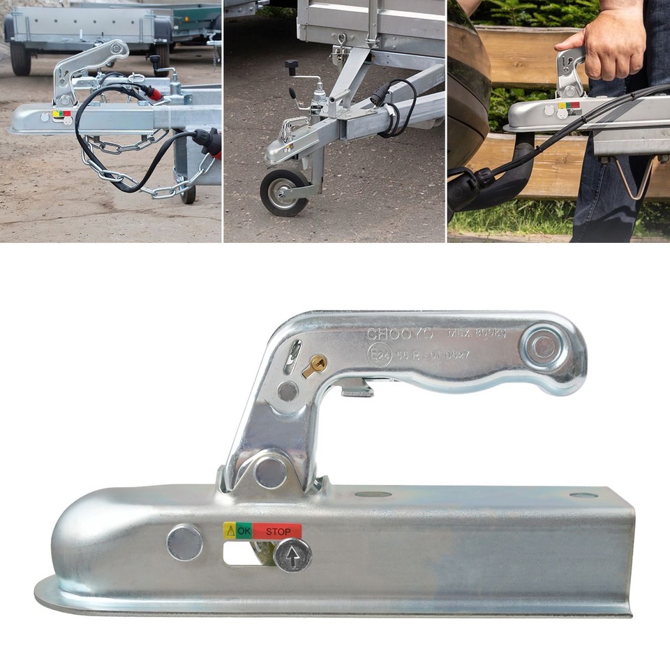 50MM Heavy Duty Caravan Trailer Coupling Towing Security Hitch Tow Bar ...