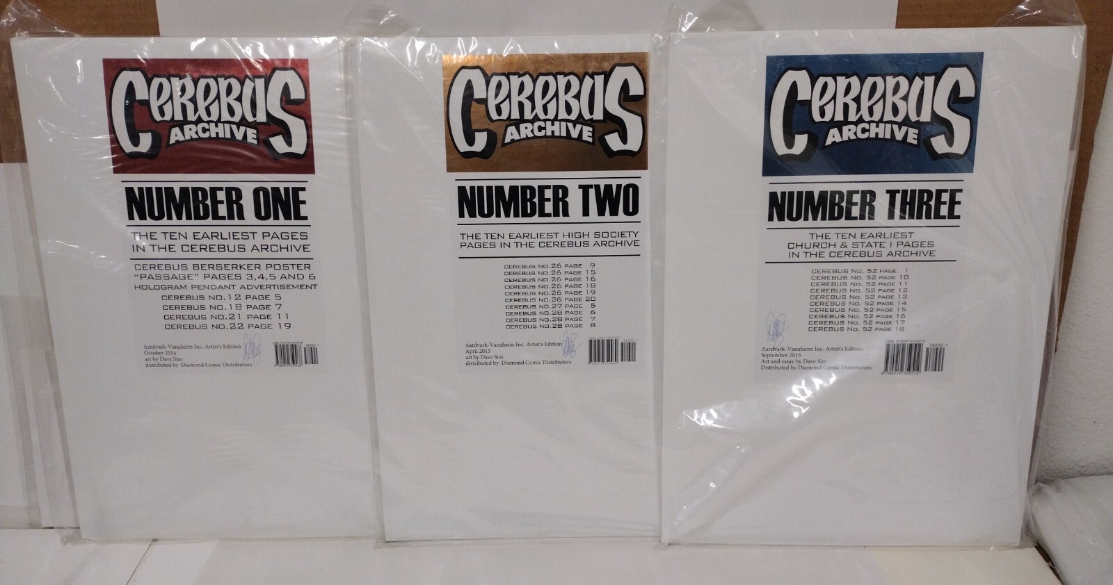 CEREBUS ARCHIVE (2014) Print Set 1 2 3 Artist Ed Portfolio Dave Sim ...