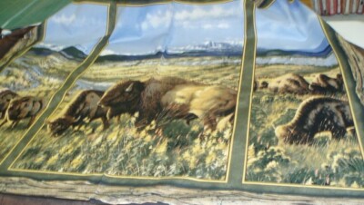Bison Range wall quilt panel buffalo wildlife fabric | eBay