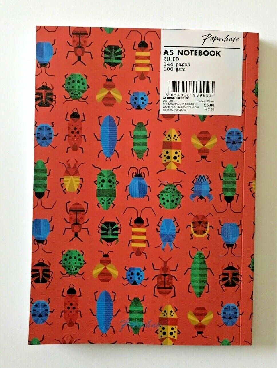 Paperchase A5 Bugs Exercise Lined Notepad Notebook Journal 144 Pages ...