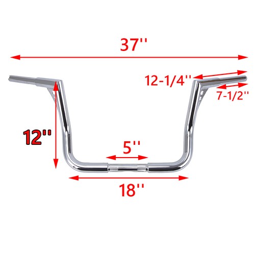 12" Ape Hangers Bars 1-1/4" Handlebars For Harley Electra Glide Ultra ...