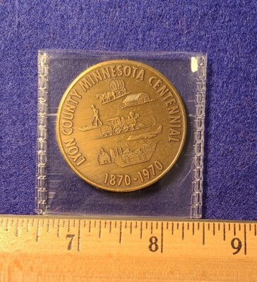 train medal - lyon count minnesota centennial 1970 marshall, minn ...