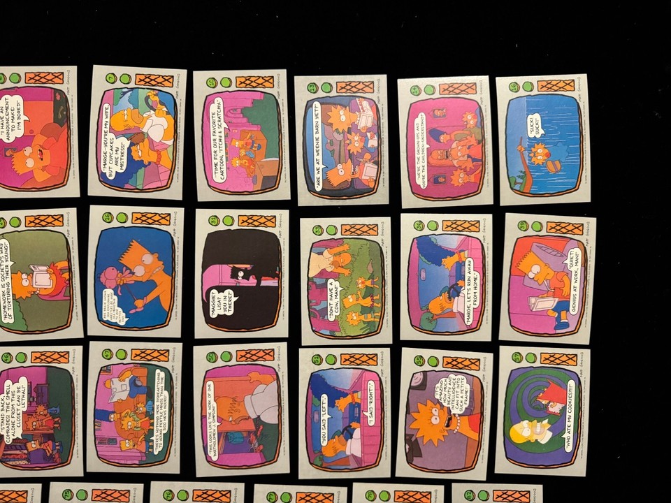 1990 Topps THE SIMPSONS trading card lot (35) diff. pack fresh ...