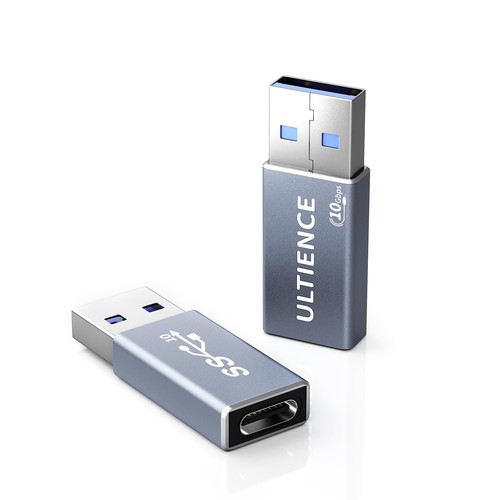 10Gbps Dual Sided USB C Female to USB Male Adapter, 2 Pack Upgraded USB ...