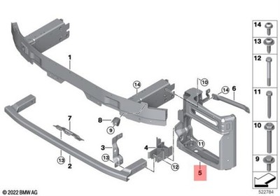 Genuine BMW X5 G05 G07 X5 40iX 50iX X7 Crash Reinforcement Right ...