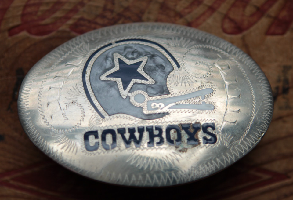 Vintage Hand Made DALLAS COWBOYS Inlay Belt Buckle American Football | eBay