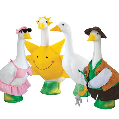 Gaggleville Goose Summer Bundle, Includes One Large 23 inch White Goose ...