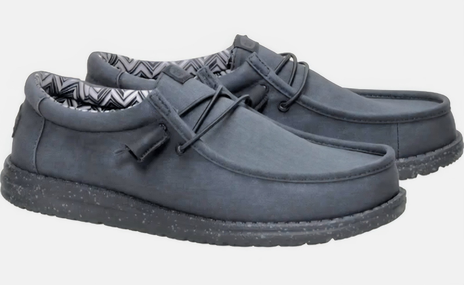 NIB NEW HEY DUDE Wally Slip Stretch Canvas Black Shoes Mens Size 13 ...