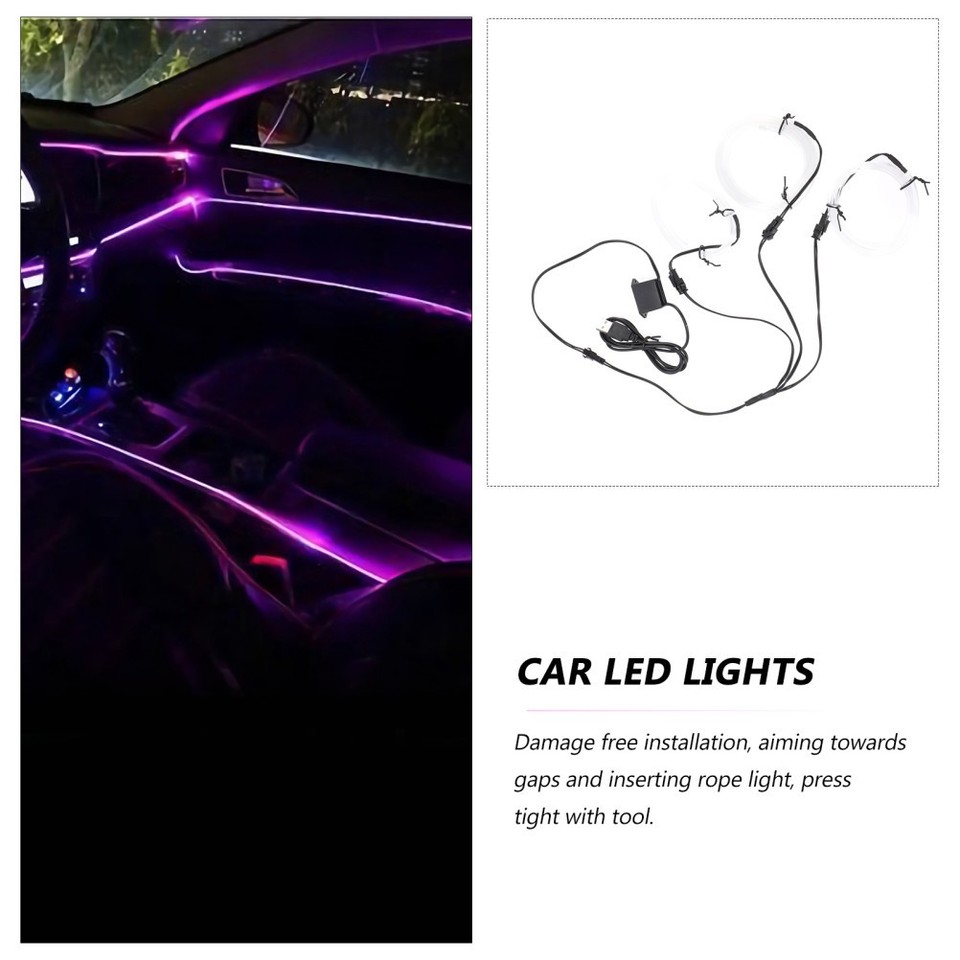 2pcs Car Led Light Ambient Lighting Car Interior Lighting Decoration ...