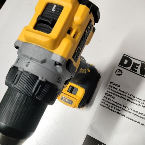 NEW DeWalt DCD800B/DCD800 20V MAX XR Li-Ion 1/2" Drill Driver (Tool ...
