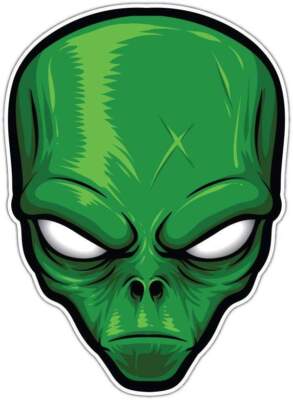 Alien Head Predator Outer Space Cosmic Car Bumper Window Sticker Decal ...